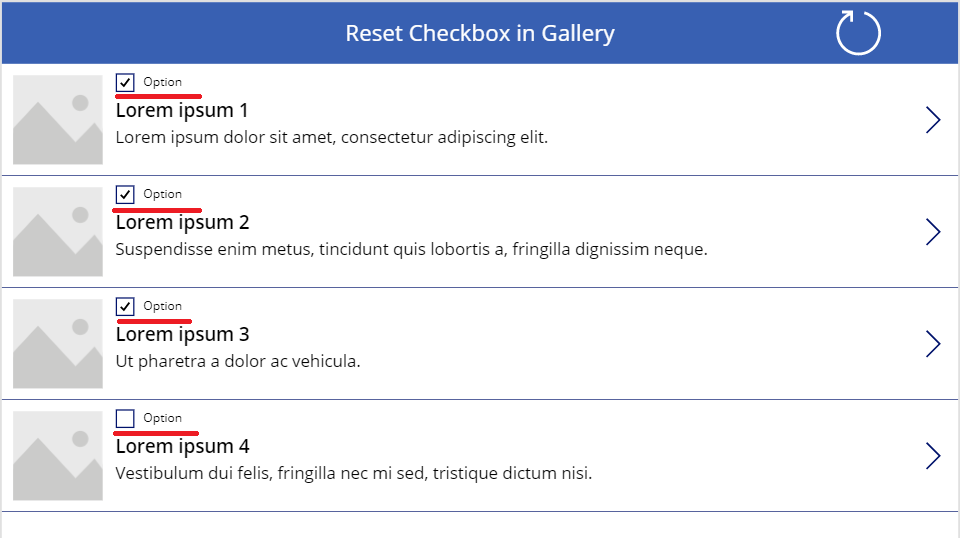 How to reset checkbox control in Gallery in PowerApps How to reset checkbox control in Gallery in PowerApps